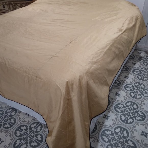 LISA SEALE | Bedding | Dupioni Silk King Duvet Cover Gold Cream Custom ...